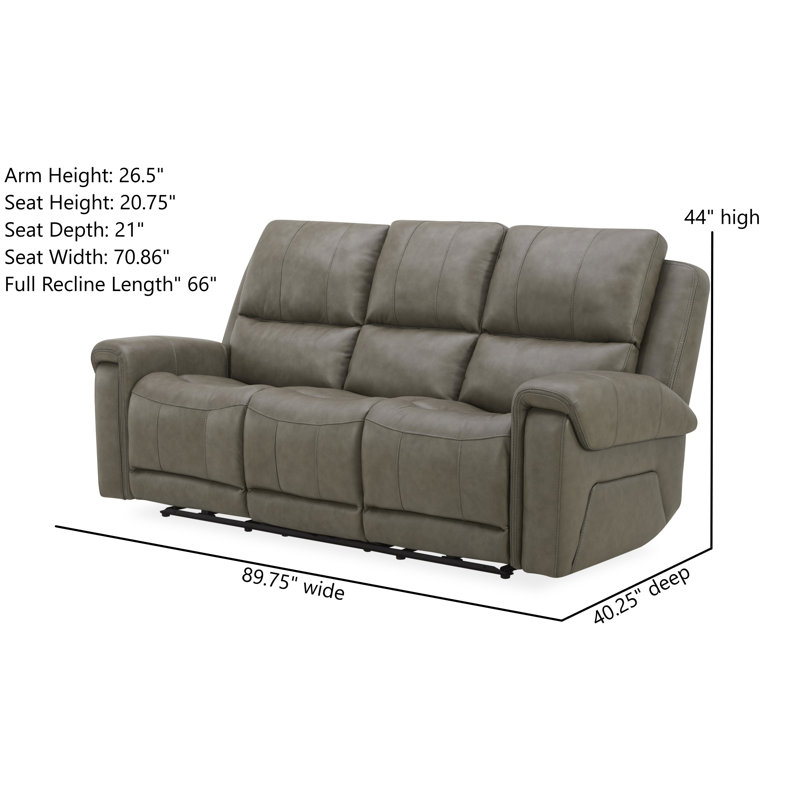 Southern Motion Brook 90'' Triple Power Leather Sofa | Wayfair